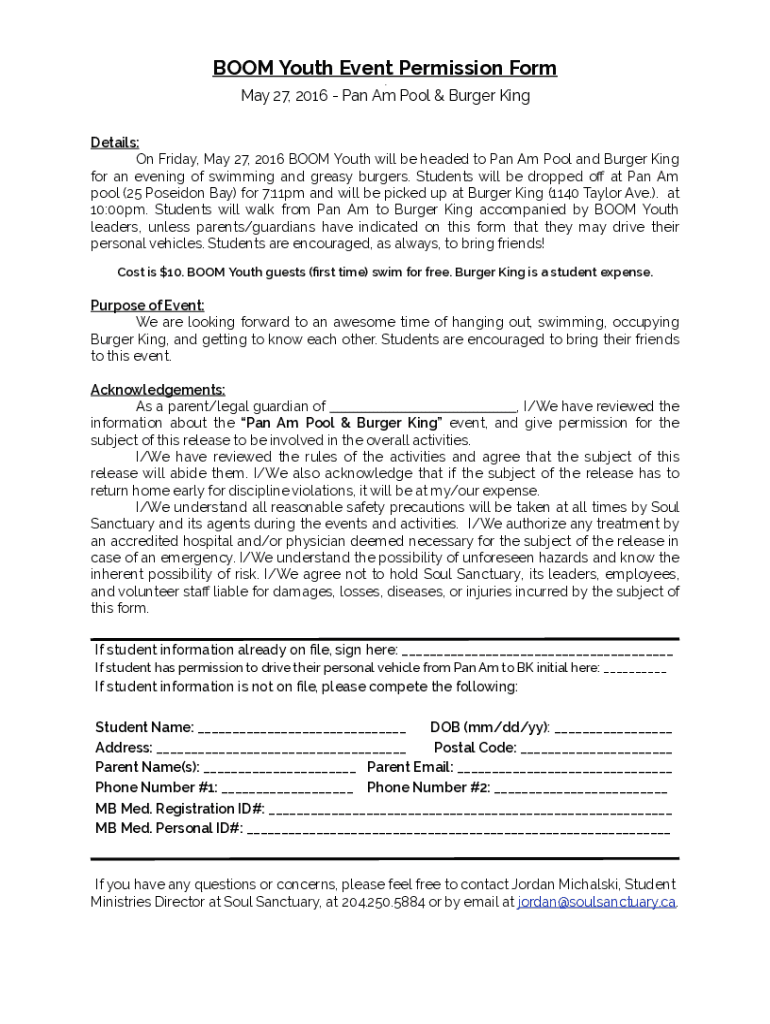 Fillable Online Permission Form Template copy Fax Email Print - pdfFiller