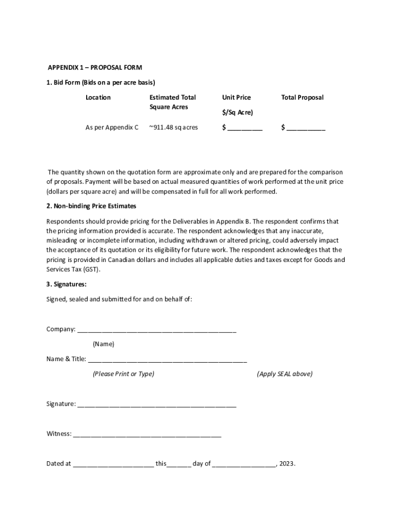Fillable Online Appendix 1: Proposal Form Fax Email Print - pdfFiller