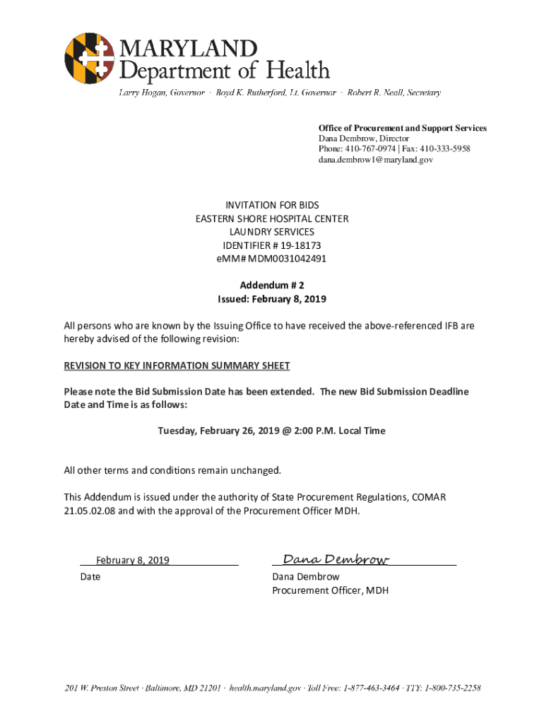 Fillable Online INVITATION FOR BIDS Clinical Laboratory Testing and ...