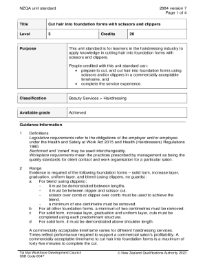 Fillable Online 2884 Cut hair into foundation forms with scissors and ...