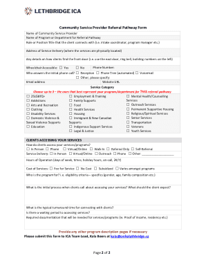 Fillable Online Community Service Provider Referral Pathway Form Fax ...