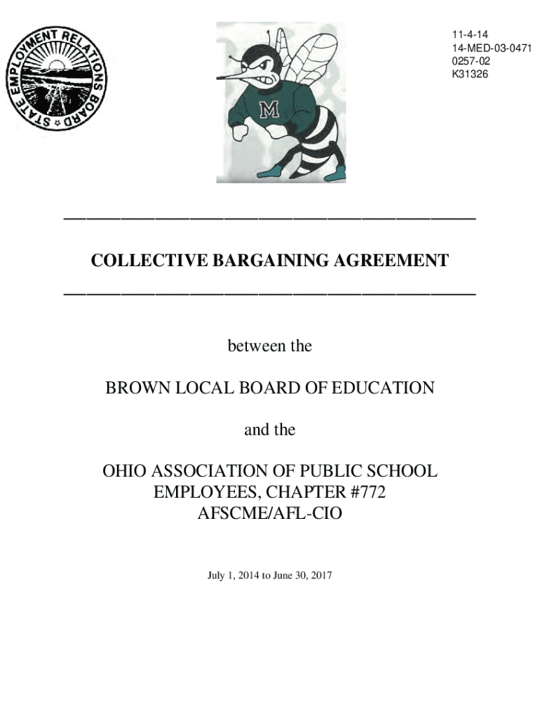 Fillable Online serb ohio Collective-Bargaining-Agreement-BCOE-CSEA-436 ...