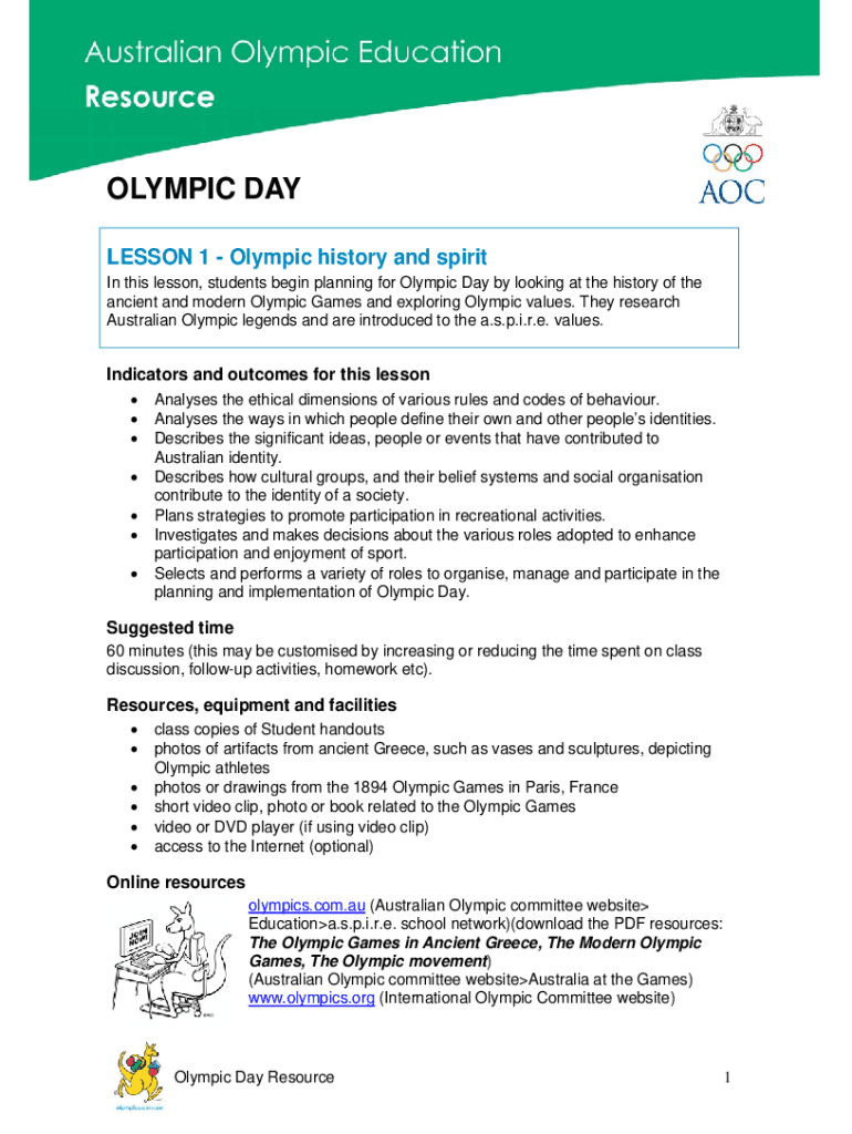 Fillable Online The Olympic Medal: It's All Greek to Us!NEH-Edsitement ...