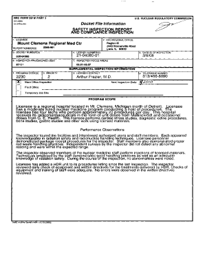 Fillable Online IR 03004080-08-001 (DNMS) on 03/06/08 for Mount Clemens Regional Medical Center ...