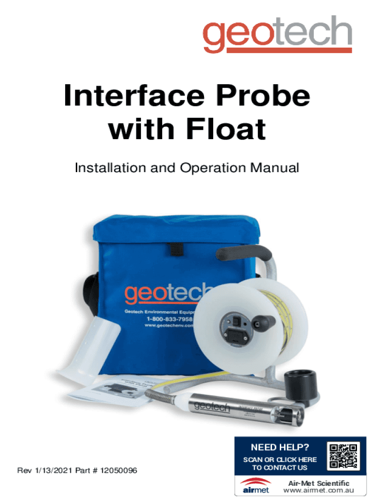 Fillable Online Geotech Interface Probe with Float Installation and Operation Manual. Geotech ...