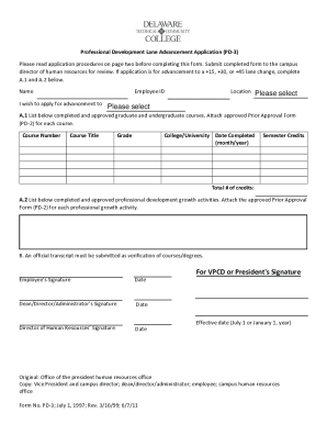 Fillable Online Lane change application. Professional Development Lane ...