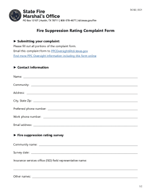 Fillable Online SF266 - Fire Suppression Rating Complaint Form Fax ...