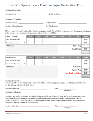 Fillable Online Employee Declaration Form Fax Email Print - pdfFiller