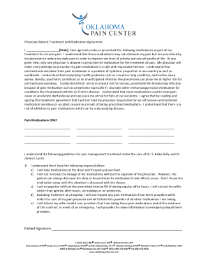 Fillable Online Opioid Agreement for Center for Pain Management S.C ...