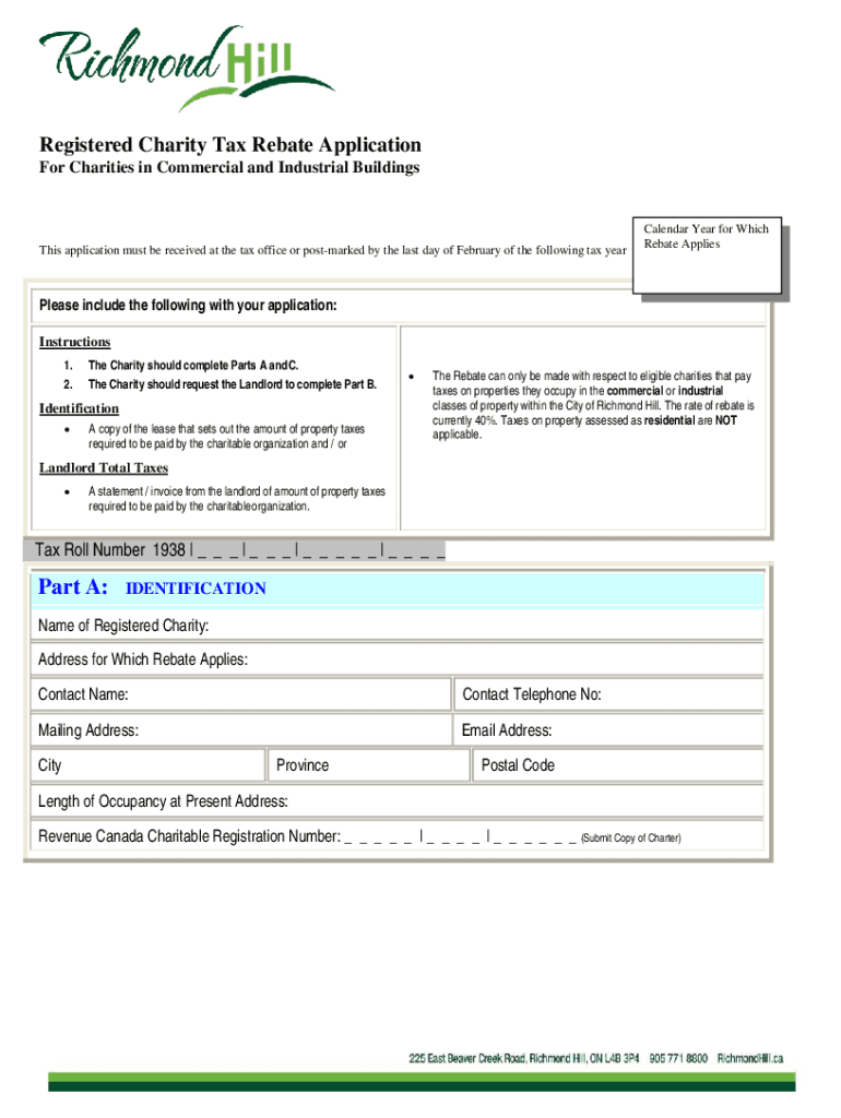 Fillable Online Registered Charity Tax Rebate Application For Charities ...