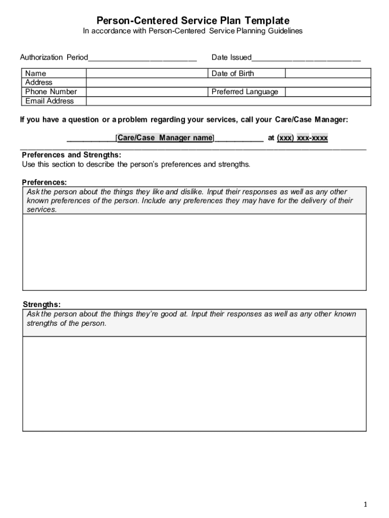 Fillable Online Plan of Care Template Fax Email Print - pdfFiller
