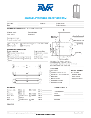 Fillable Online channel gate selection form Fax Email Print - pdfFiller