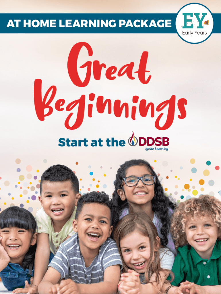 Fillable Online Great Beginnings At Home Learning Package. early years, ddsb, kindergarten ...