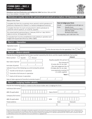 Fillable Online Form R02.1 Petroleum royalty return for ... Fax Email ...