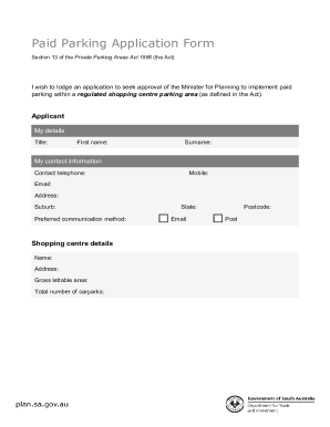 Fillable Online Paid parking application form Fax Email Print - pdfFiller