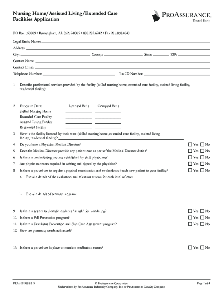 Fillable Online PCALIC Adult Residential Care and Assisted Living ...