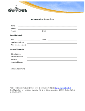 Fillable Online Odour Survey Form En Fr Fax Email Print - pdfFiller