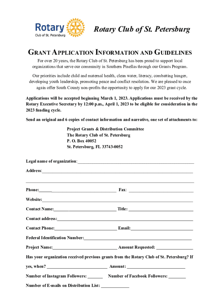 Fillable Online GRANT APPLICATION INFORMATION AND GUIDELINES Fax Email ...