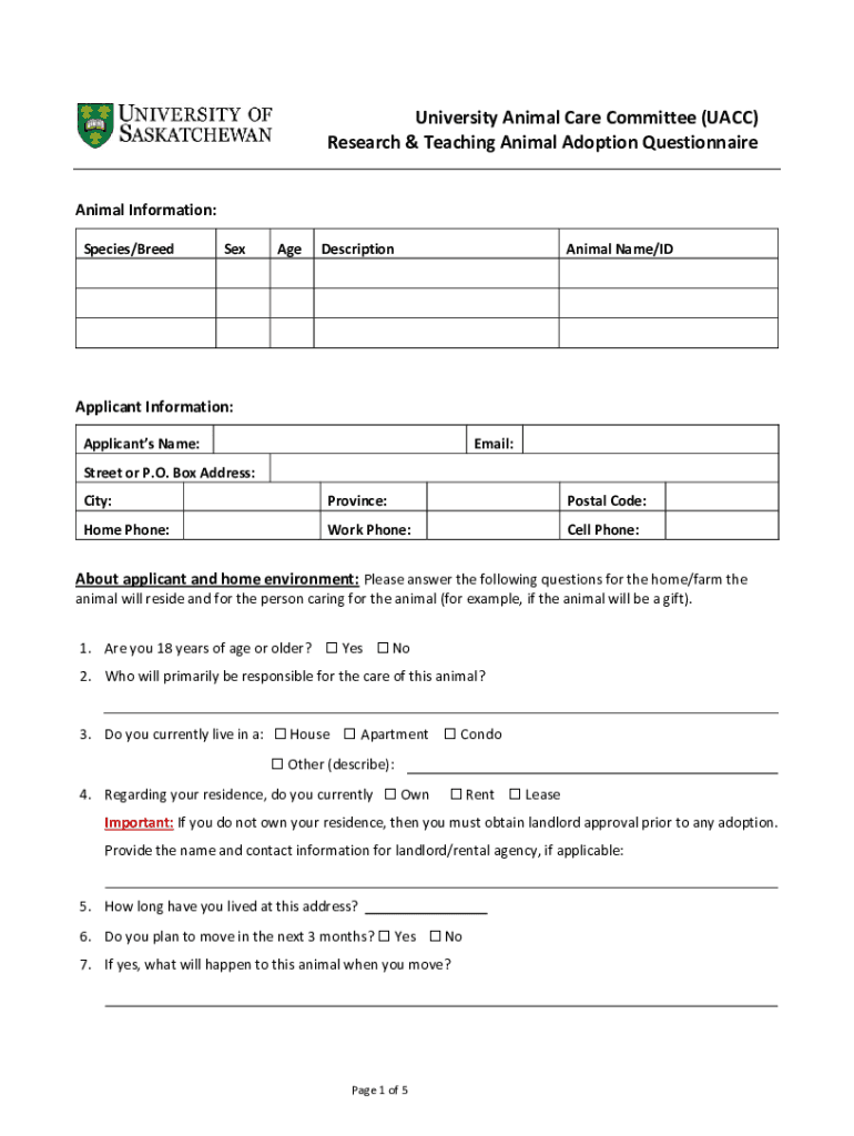 Fillable Online University Animal Care Committee Terms of Reference ...