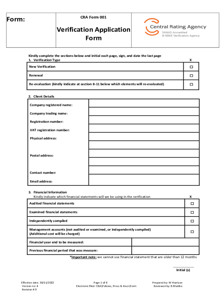 Fillable Online Verification Application Form Fax Email Print - pdfFiller
