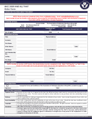Fillable Online JBCC 2020 AND ALL THAT Order Form Fax Email Print ...