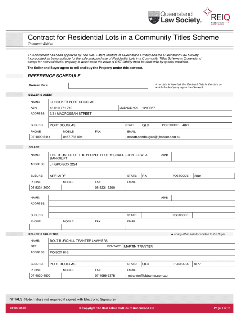 Fillable Online Reiq Contract Download - Fill Online, Printable ...