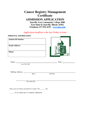 Fillable Online Cancer Registry Management Certificate - Fully Online ...