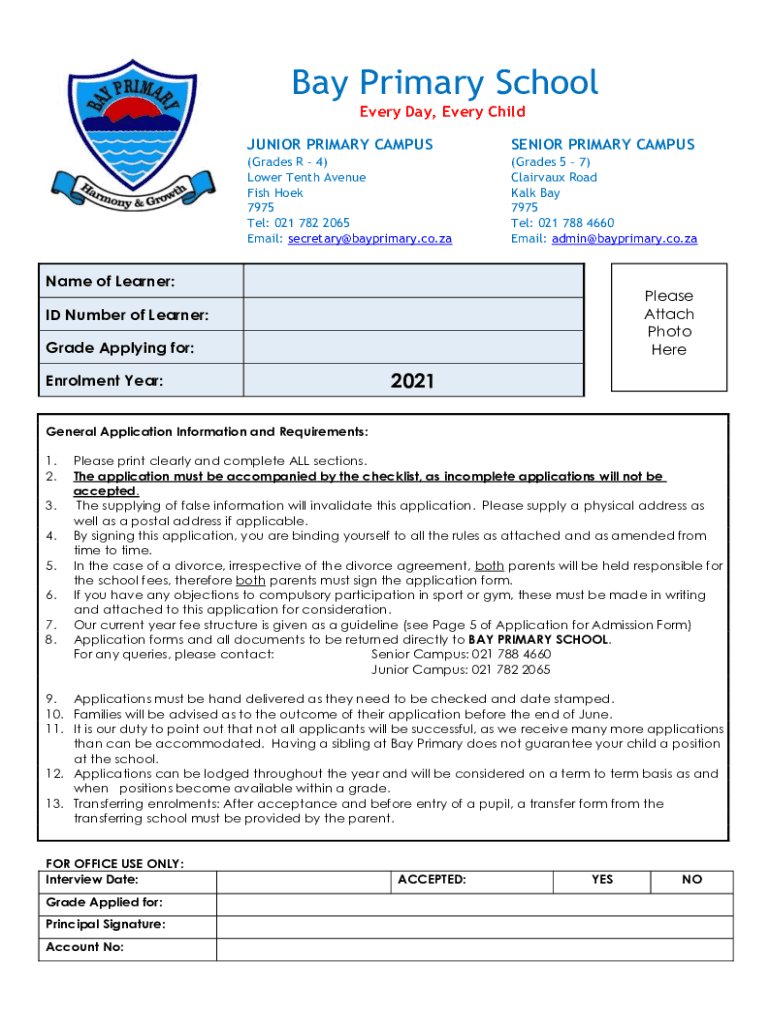 Fillable Online bayprimary co 2021-Bay-Primary-Application-Form ...
