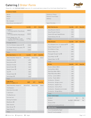 Fillable Online Catering Order Form Fax Email Print - pdfFiller