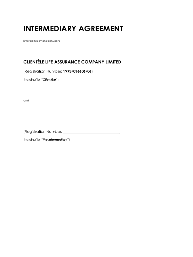 Fillable Online INTERMEDIARY APPLICATION FORM Fax Email Print - pdfFiller