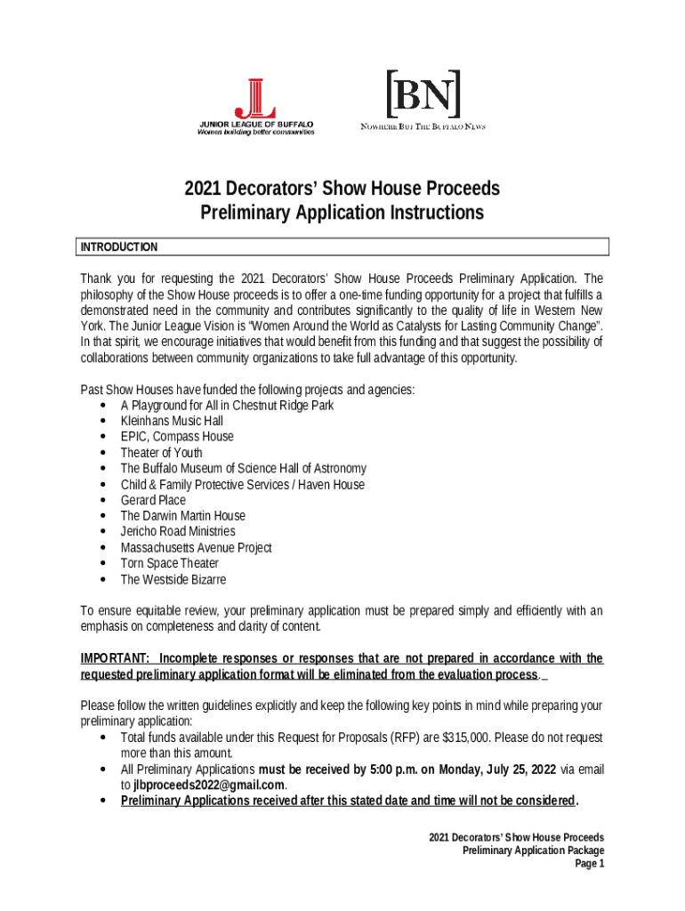 Show House Proceeds Doc Template | pdfFiller