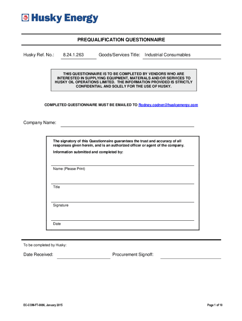 Fillable Online PREQUALIFICATION QUESTIONNAIRE Fax Email Print - pdfFiller