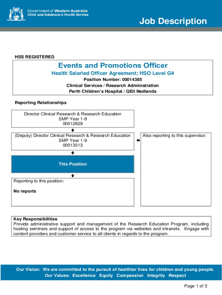 Fillable Online CAHS Job Description Template. Template to be used for all new, updated or ...