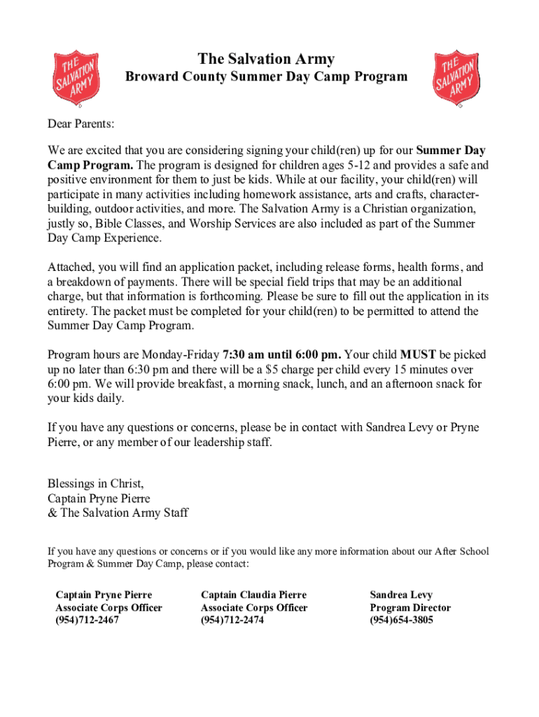 Fillable Online Youth & Young Adults - The Salvation Army Florida Fax ...