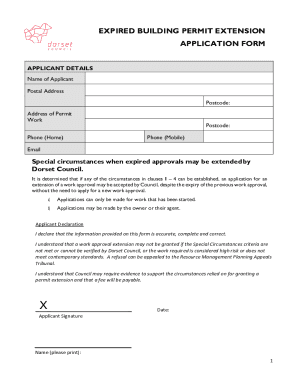 Fillable Online EXPIRED BUILDING PERMIT EXTENSION APPLICATION ... Fax ...