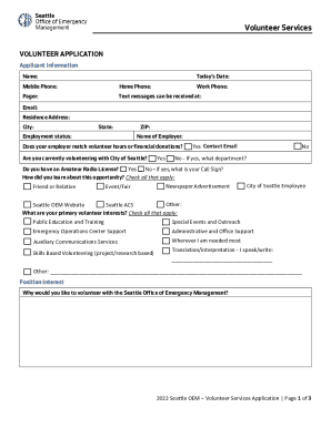 Fillable Online volunteer or intern application Fax Email Print - pdfFiller