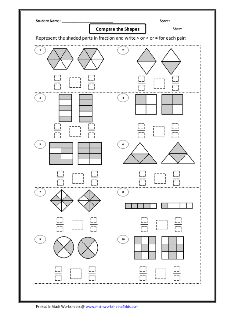 Fillable Online Color each pie that represents the fraction and fill in the ... Fax Email Print ...
