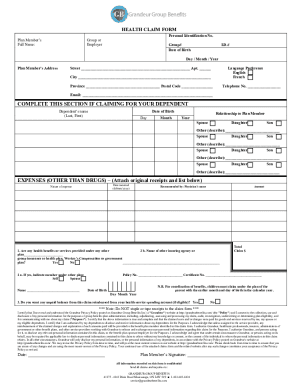 Fillable Online health claim form Fax Email Print - pdfFiller