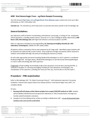 Fillable Online 4095 VGH Sample Processing Hematology EVD VHF. ... Fax ...