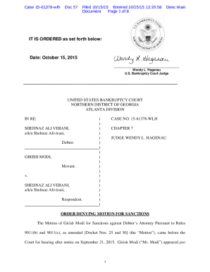 Fillable Online Virani (15-61378) Order Denying Modi Motion for ...