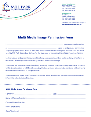 Fillable Online Multi Media Image Permission Form Fax Email Print ...
