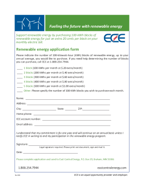 Fillable Online Renewable energy application form Fax Email Print ...