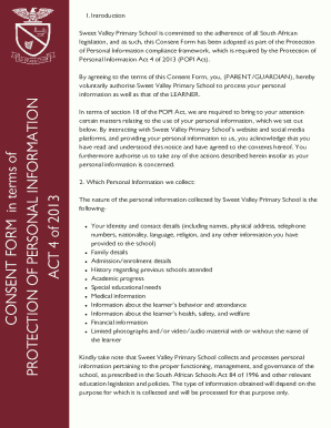 Fillable Online POPI Act Consent Form.pdf - THE PROTECTION OF ... Fax ...