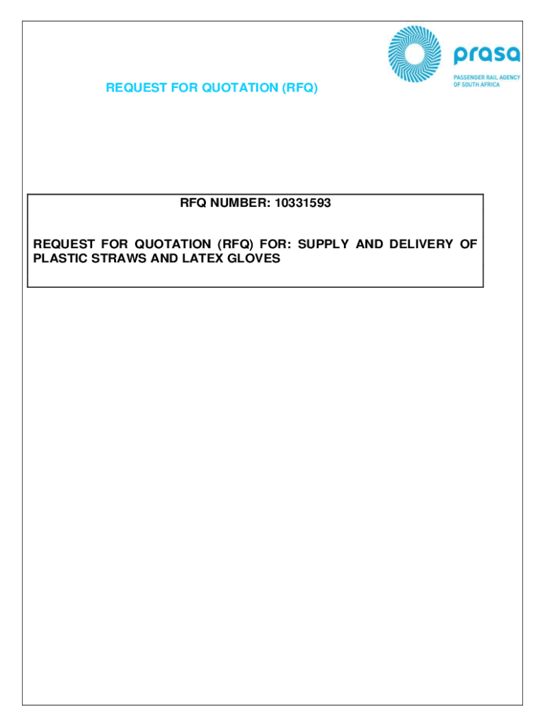 Fillable Online REQUEST FOR QUOTATIONS (RFQ) SUPPLY OF ... Fax Email Print - pdfFiller