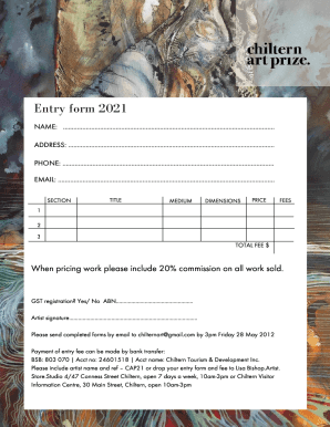 Fillable Online FINAL CAP Entry form 2021 Fax Email Print - pdfFiller