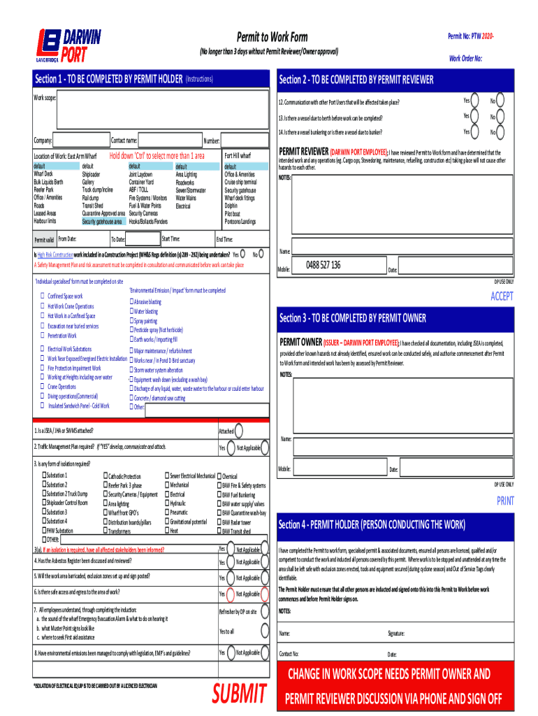 Fillable Online (No longer than 3 days without Permit Reviewer/Owner approval) Fax Email Print ...