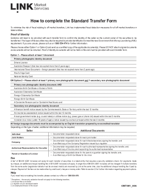 Fillable Online How to complete the Standard Transfer Form - Link ...