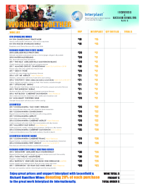 Fillable Online Interplast Wine Order Form Fax Email Print - pdfFiller