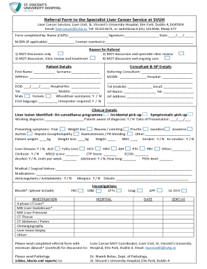 Fillable Online Sarcoma MDT Referral Form Fax Email Print - pdfFiller