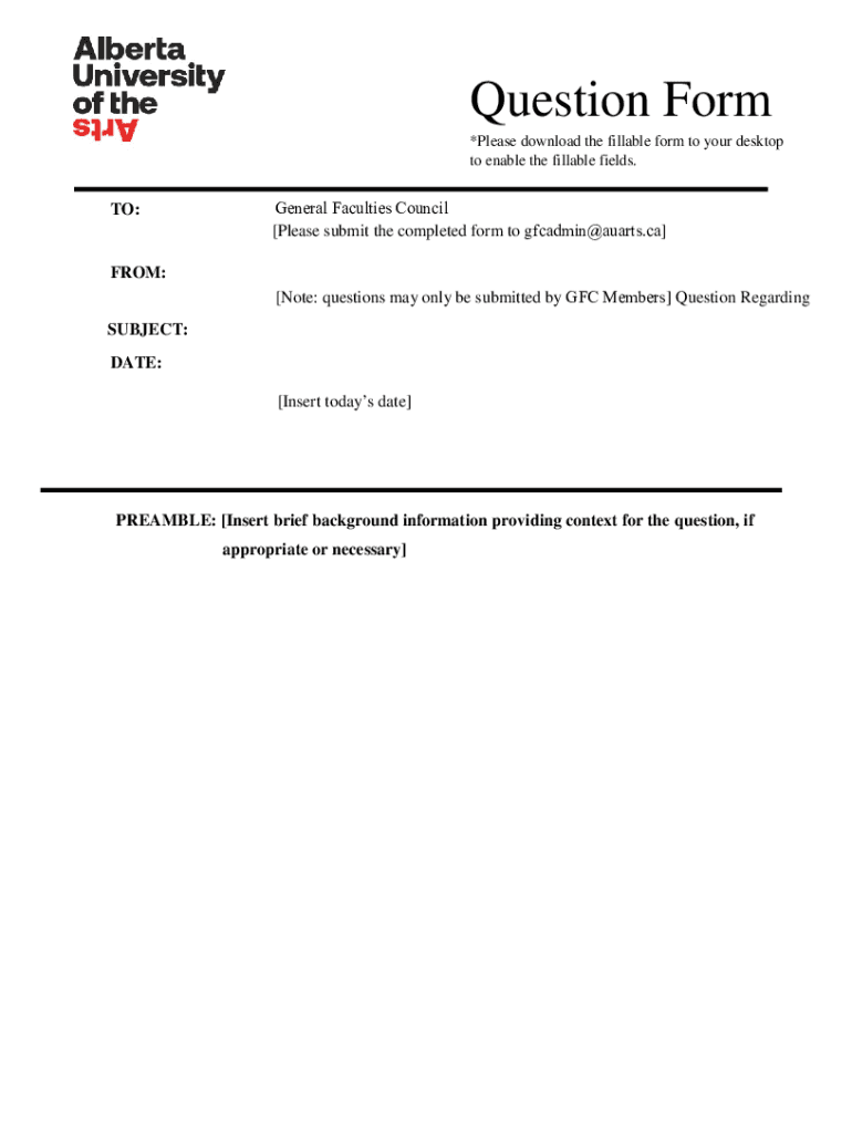 Fillable Online GFC Member Question Protocol & Form Fax Email Print ...